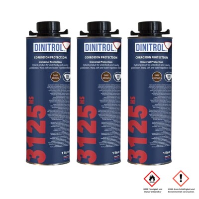 3 Stück 1 Liter Dinitrol 3125 HS universelles Korrosionschutzmittel ...