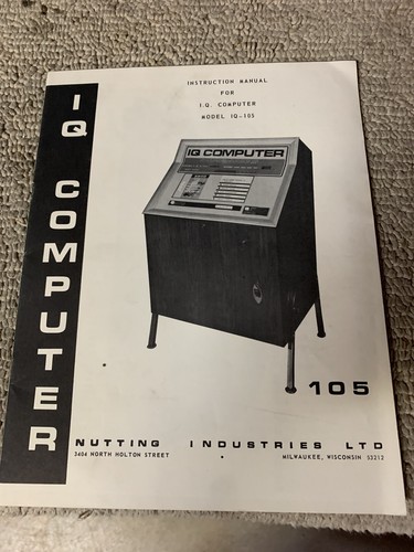 original IQ Computer Nutting Arcade video game manual | eBay