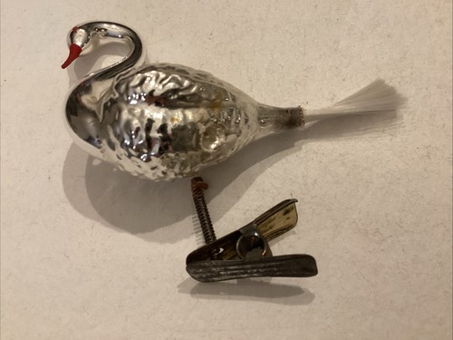 Vintage German Mercury Blown Glass Swan W/Spun Glass Tail Christmas ...