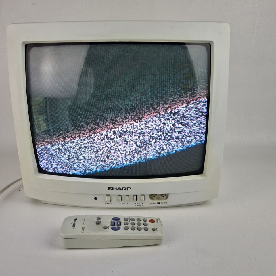 🚨 Sharp 13N-M150B 13" CRT TV Retro Gaming Monitor AV Input Remote Vintage Style | eBay