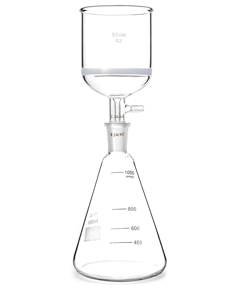 500ml Buchner Funnel & 1000ml Erlenmeyer Flask Set 24/40 Joint Lab ...