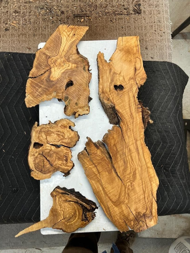 #990 Bundle OLIVE wood burl slabs for resin tray etc 200 yr old Rawcut ...