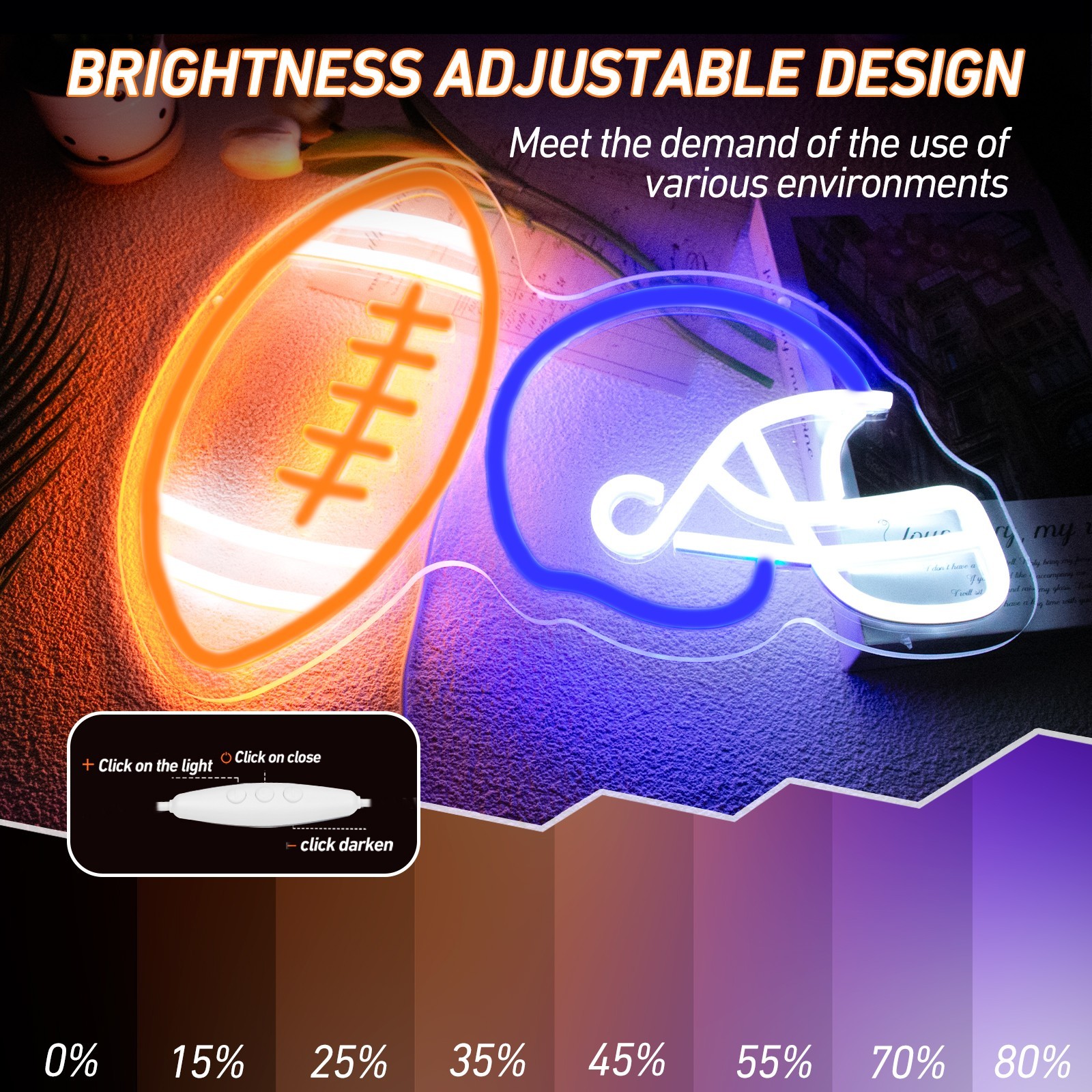 Rugby and helmets LED neon sign light Sport wall decorate light 11.4*15 ...