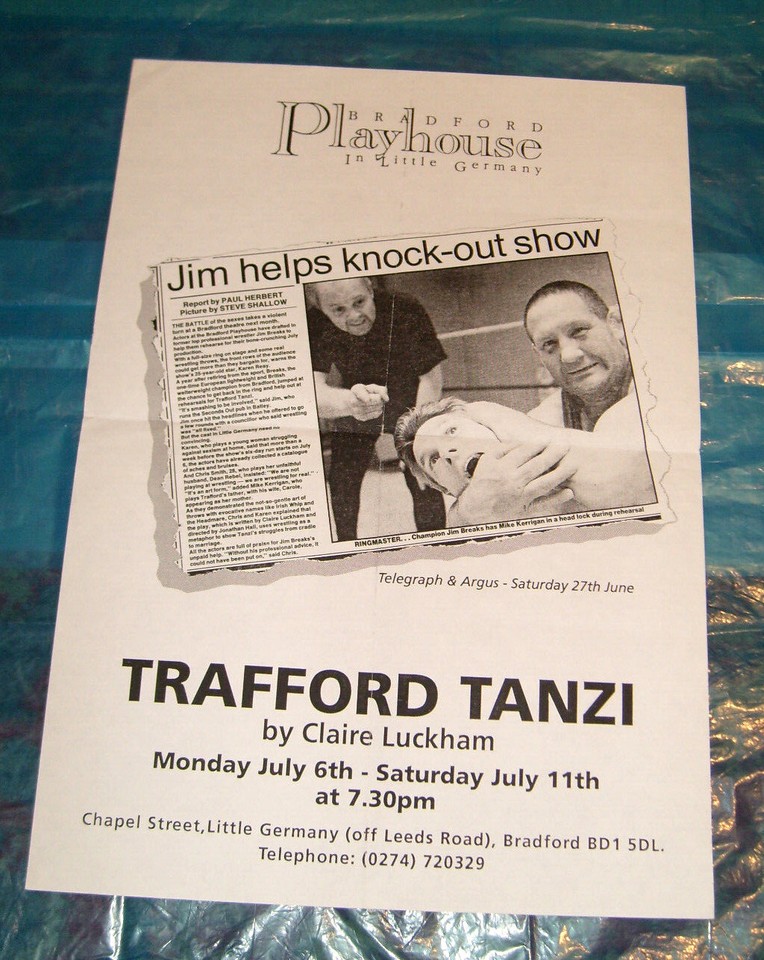 Trafford Tanzi Theater Poster - Wrestling Play (1990s, England) 12 in x ...
