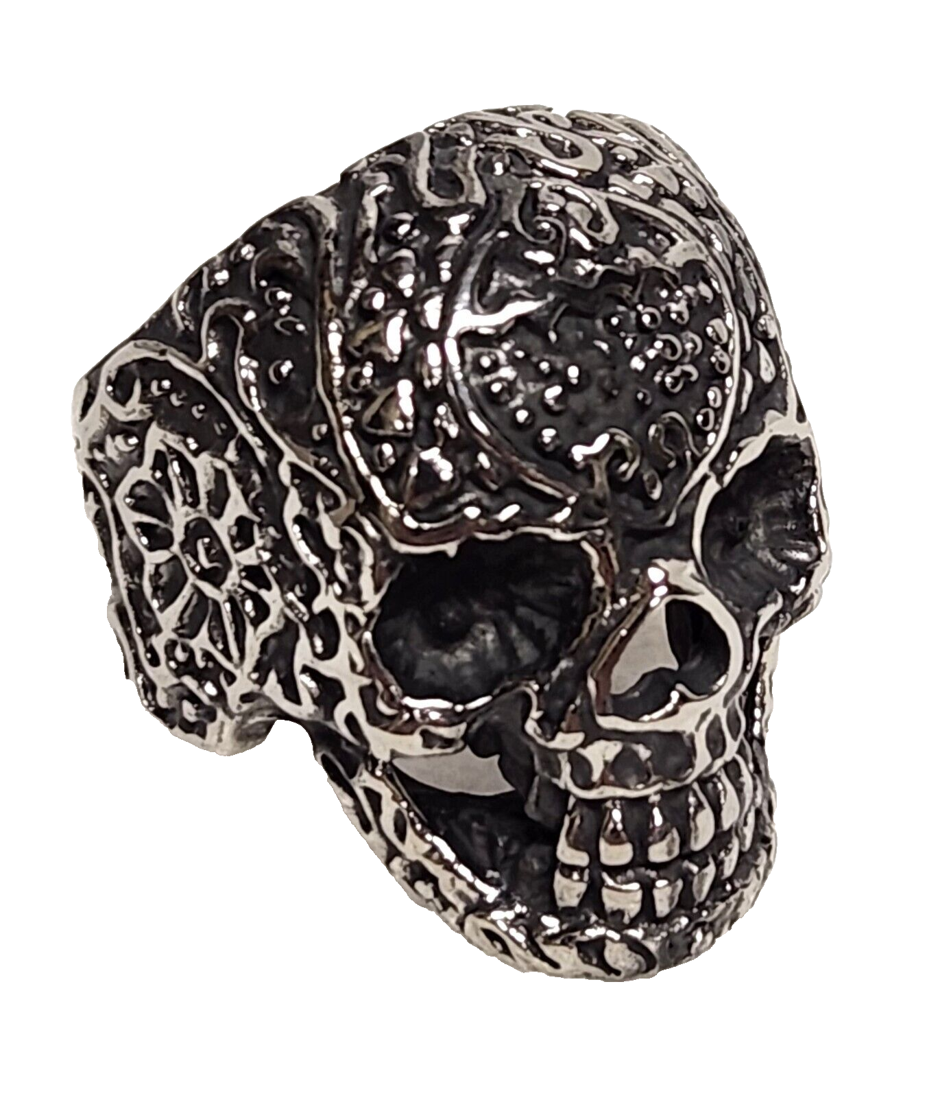 NWT Invicta Unisex Stainless Steel Day of the Dead Skull Ring Size 9 ...