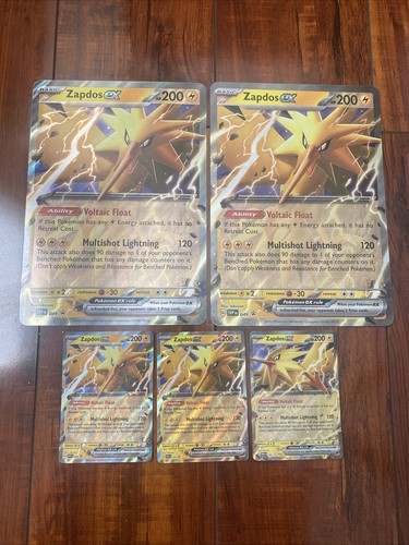 Pokemon 151 Zapdos EX Jumbo & Standard Size 5 Card Lot! Black Star ...