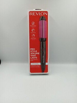 REVLON Silicone Bristle Heated Hair Styling Brush, Black, 1" Pre-owned ...