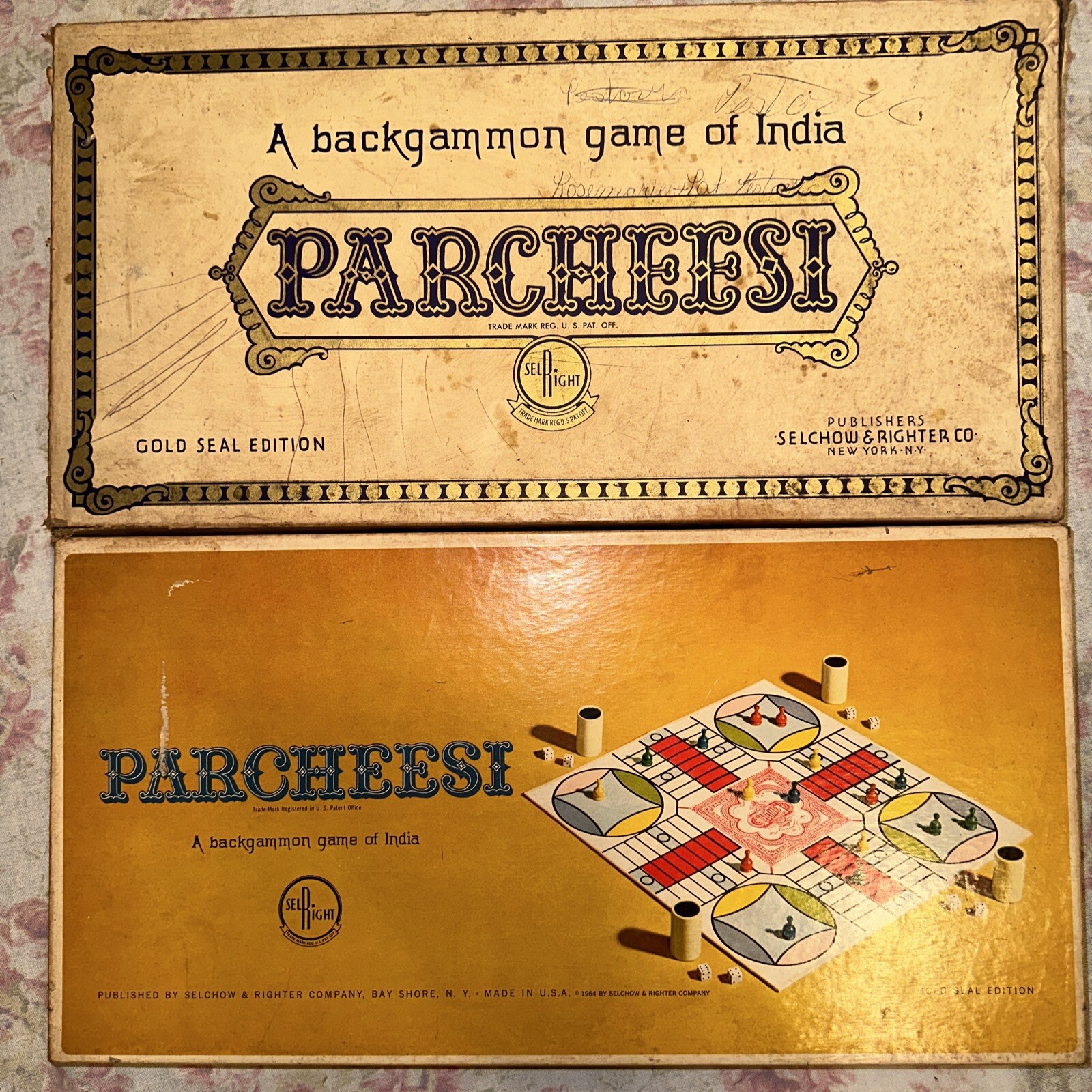 TWO Vintage 1964 Parcheesi Board Game Gold Seal Editions both In OG ...