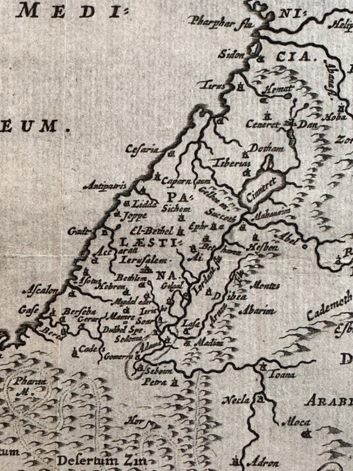 1701 Palaestina Et Phoenice Cum Parte Coele Syria Original Hand Laid ...