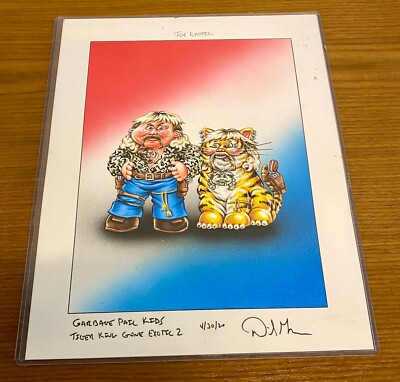 1/1 Rare GPK TIGER KING Original Final ART! Joe Exotic! 2020 Garbage ...