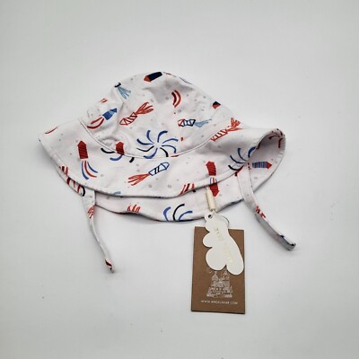 ANGEL DEAR Baby 6-12M Bucket Sun Hat Viscose Bamboo FIRECRACKERS 4th of ...
