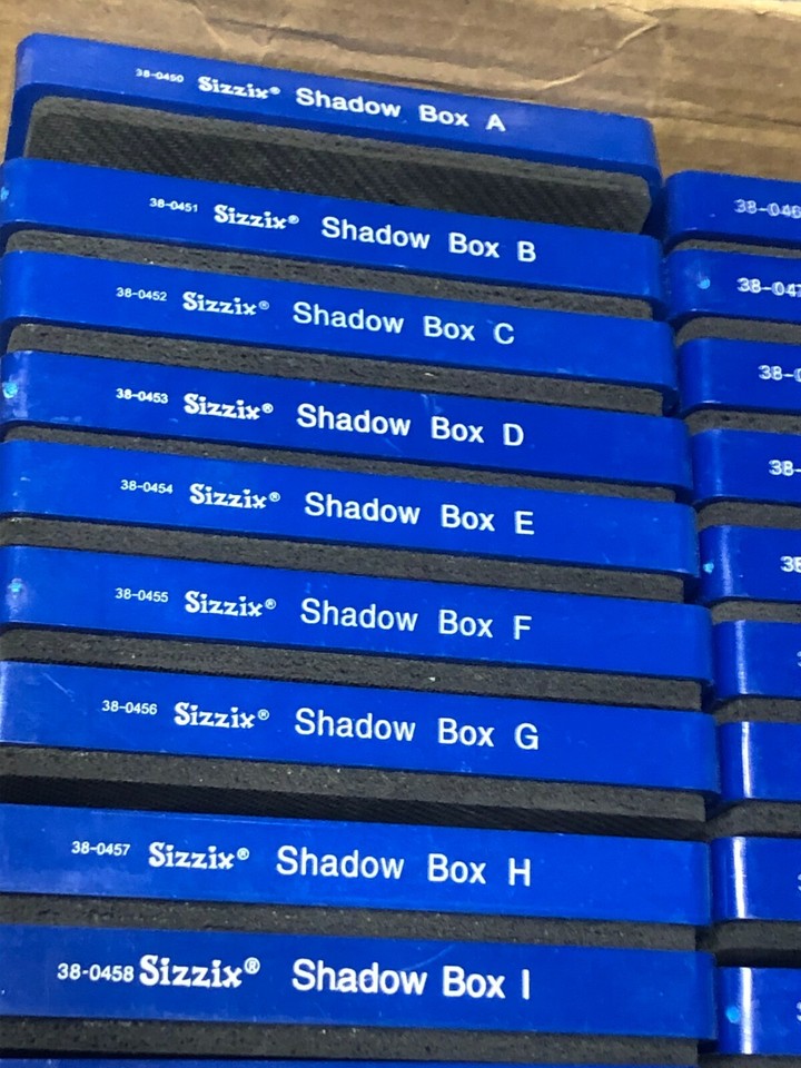 Sizzix Blue Die Shadow Box Replacement Die cut Alphabet Numbers Symbols ...