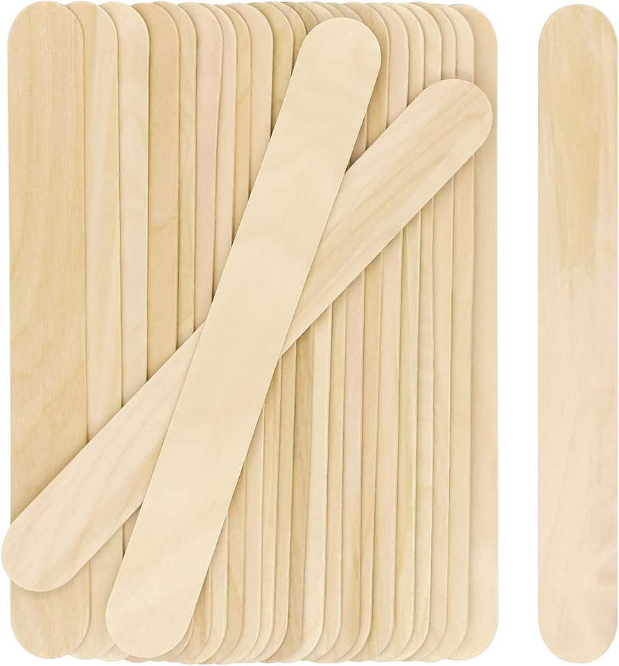 8'' Jumbo Craft Sticks, 60Pcs Extra Large Natural Premium Wood, Ice ...