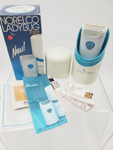 Norelco Ladybug HP2127 Electric Razor Shaver White Blue Case Cord READ ...