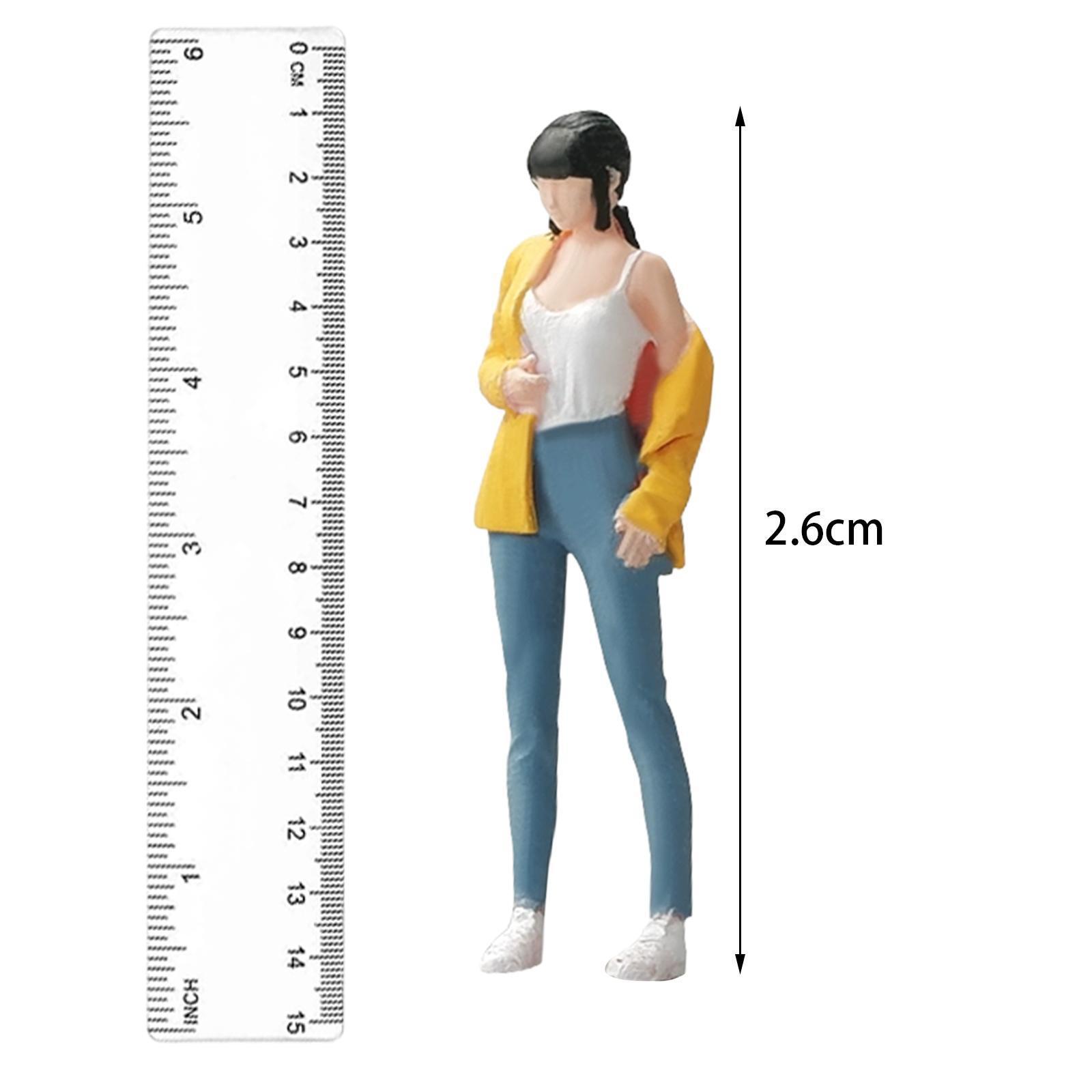 1:64 Scale Girl Figure Pose Scene Ornament Resin Figures Diorama Layout ...