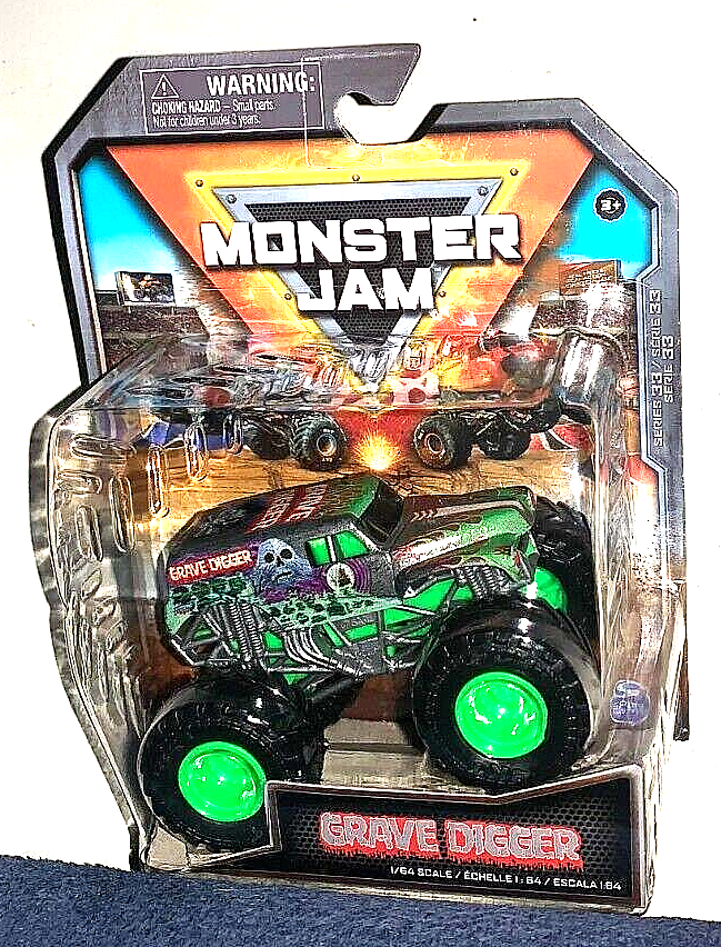 SPIN MASTER 2023 MONSTER JAM 1/64 GRAY GRAVE DIGGER STEEL REVEAL SERIES ...