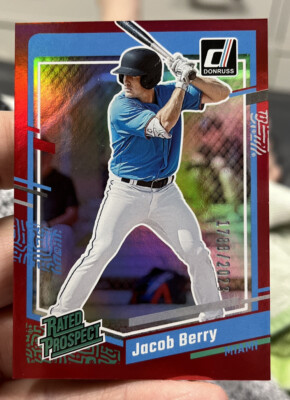 Jacob Berry 2023 Donruss Baseball Rated Prospect Base Holo Red #1788 / ...