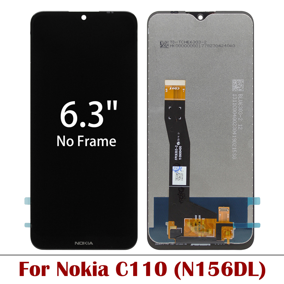 LCD Display Touch Screen Digitizer Frame For Nokia C110 C210 G42 G100 ...