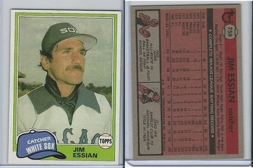 1981 Topps Traded Baseball, #759 Jim Essian, White Sox | eBay