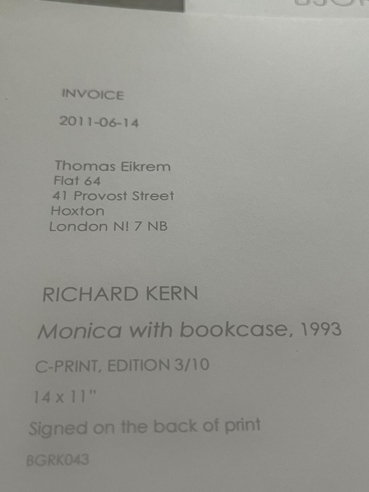 Richard Kern Photo: "Monica with Bookcase" 1993, ed 3/10, C-Print ...