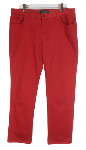 Lauren Ralph Lauren LRL Jean Droit Classique Femme XL Rouge Fermeture ...