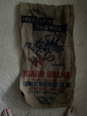 Western Growers Brand - Jerome, Idaho Burlap 100 lb Beans Feed Sack | eBay
