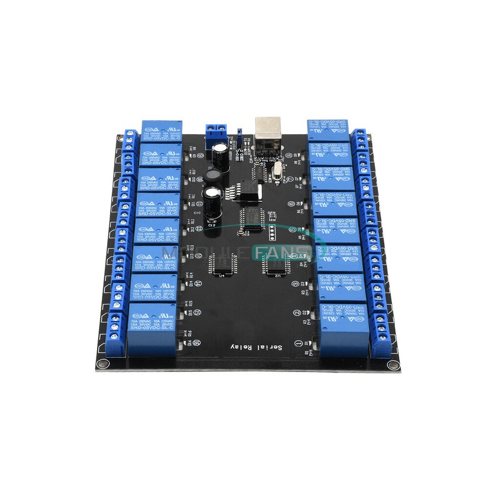 DC7-38V Maximum load 250V 10A 16-channel Serial Relay Module USB Power ...