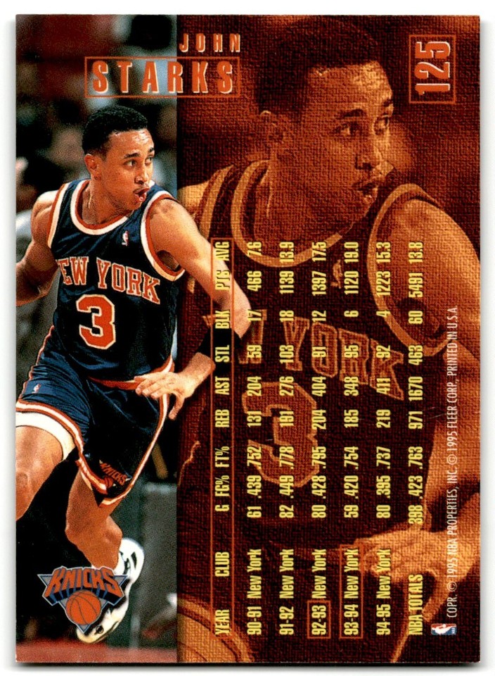 1995-96 Fleer John Starks New York Knicks #125 | eBay
