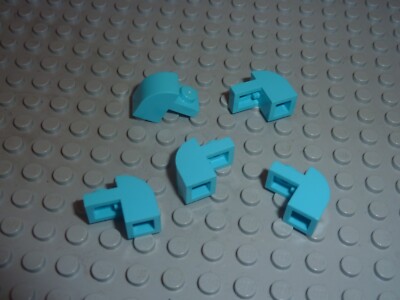 5 x LEGO Medium Azure Brick curved Réf 6091 Set 41129/41427/41681/41101 ...