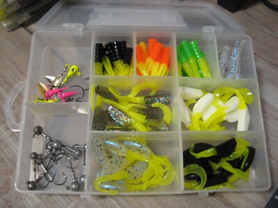 86 Pc Fin Commander Crappie Magnet Kit Jig Lures & Curly Slab Baits In ...