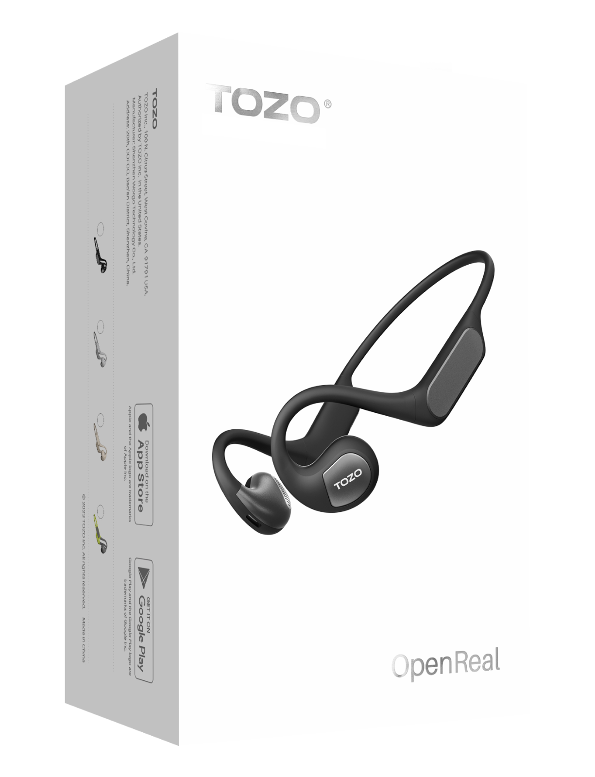 TOZO OpenReal Open Ear Headphones Bluetooth Air Conduction Wireless ...