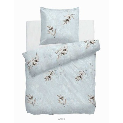 HnL Velvet Touch Baumwolle Bettwäsche Set Crosa Blüten Hellblau ...