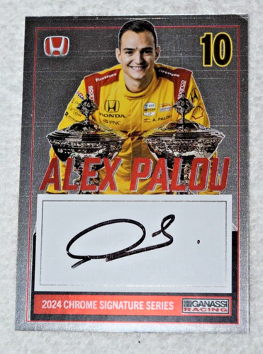 2024 ALEX PALOU signed 1/100 INDIANAPOLIS 500 CHIP GANASSI TRADING CARD ...
