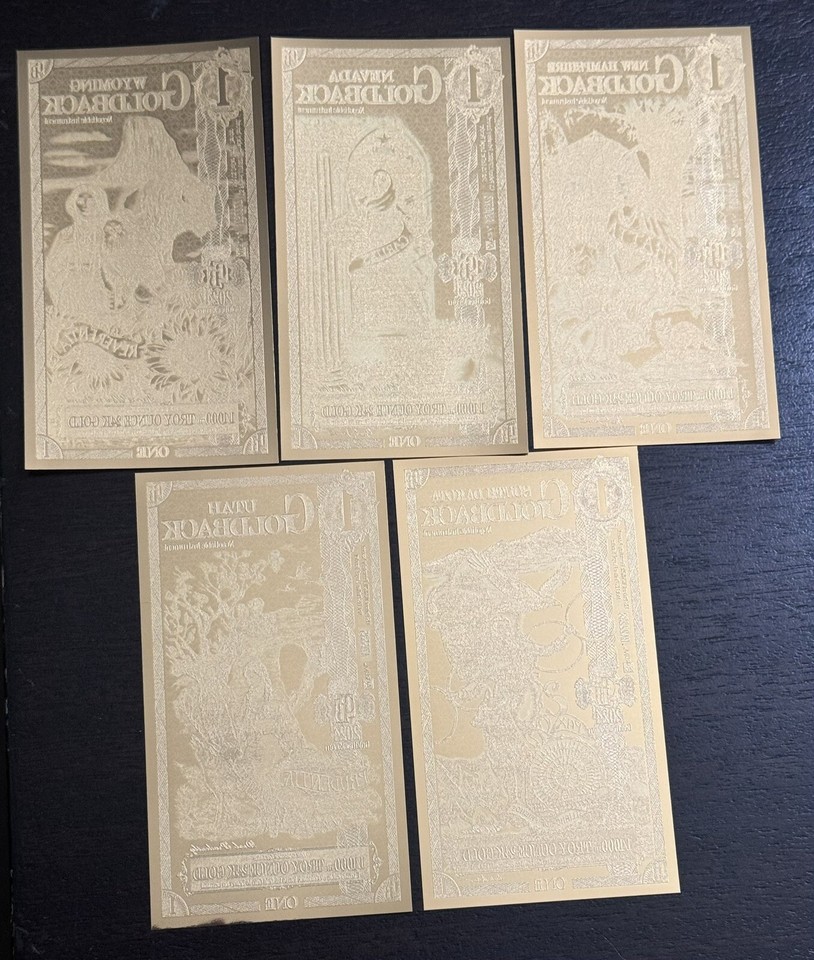 Lot 5 2024 Goldbacks One From Each State 1/1000th Gold | eBay