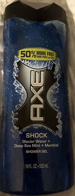 DISCONTINUED-AXE Shock Shower Gel for Men. 18 FL Oz Glacier Water+Deep ...