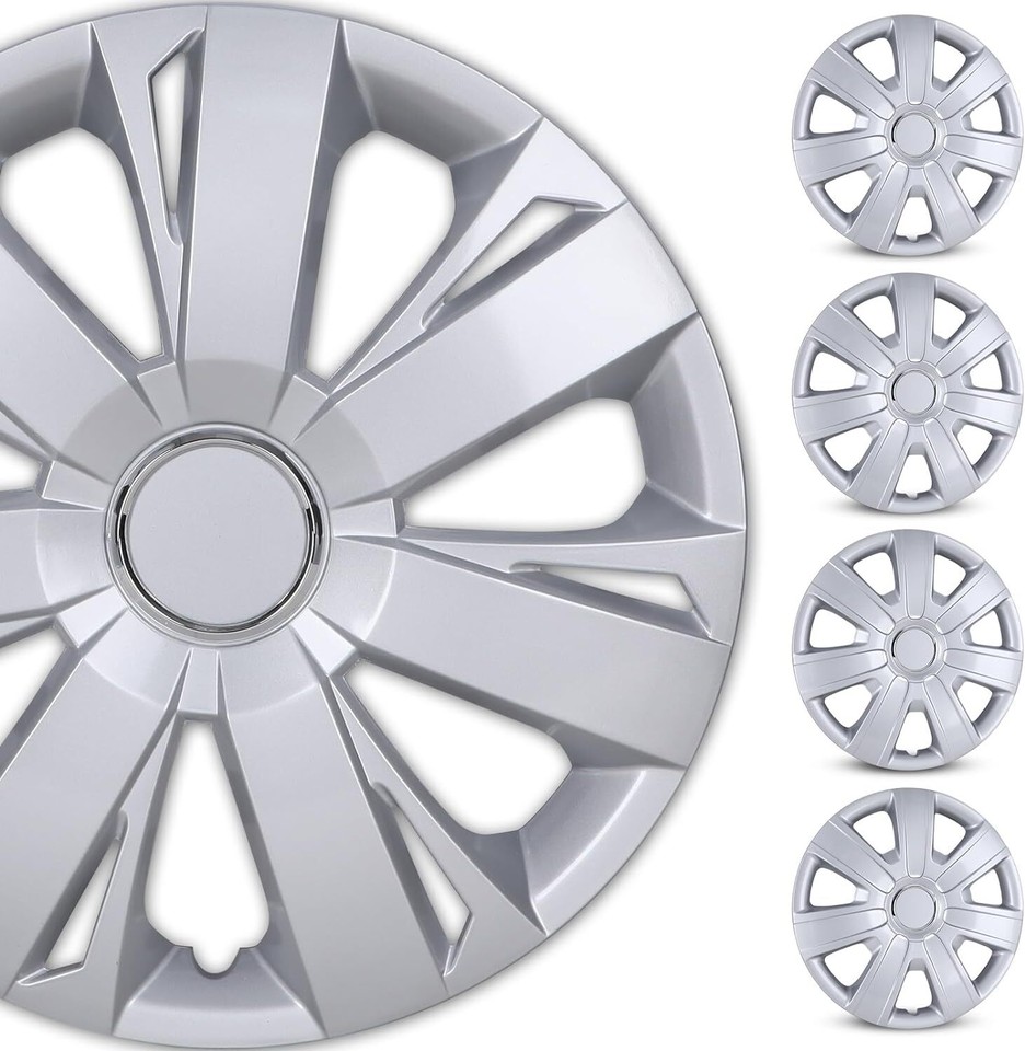 15" Universal Wheel Covers 4pcs Full Rim Snap On Hubcaps for R15 Tire ...