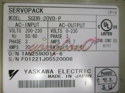 One Used Yaskawa servo drive SGDB-20VD-P Tested | eBay