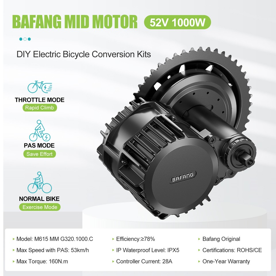 52V 1000 BAFANG BBSHD BBS03 Ebike 68-73MM Mid Drive Motor Kit ...