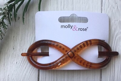 10cm infinity 8 loop hair clip pin grip slide plain tort brown classic ...