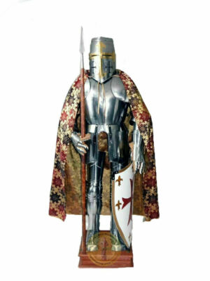 Templar Armor Medieval Knight Combat Full Suit Armor With Stand Costume ...