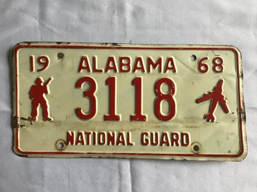 1968 Alabama National Guard License Plate Tag | eBay
