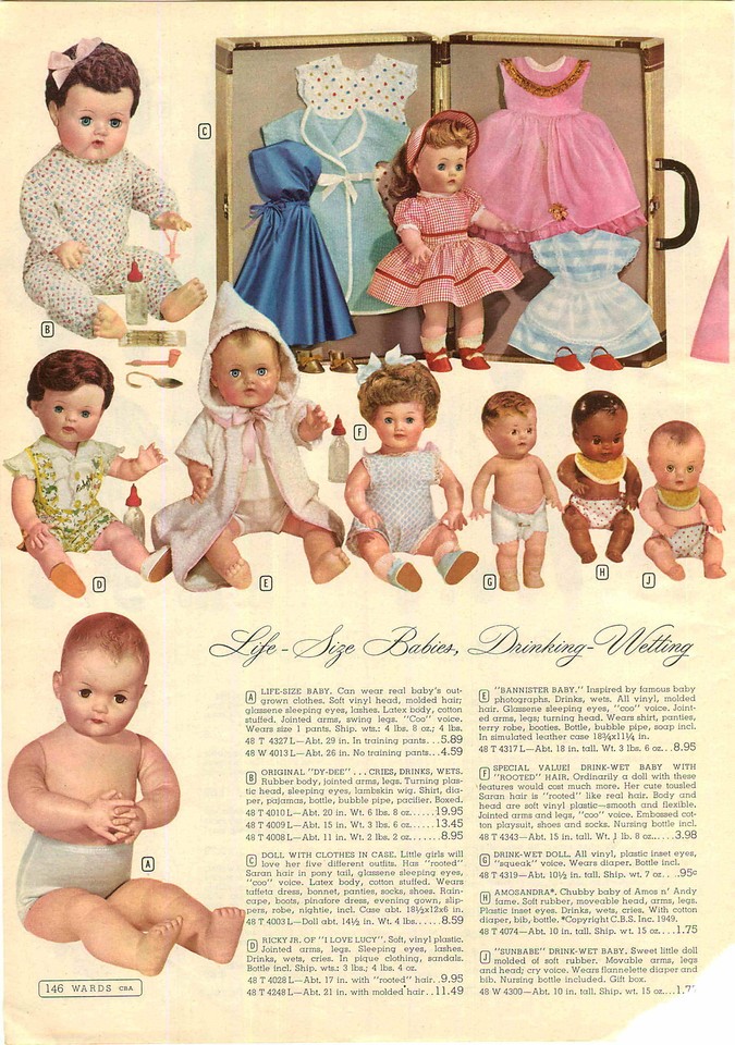 1955 PAPER AD 4 PG Baby Trix Doll Dolls Babee Bee Waking Cindy Strutter ...