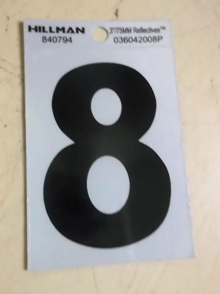 Hillman sign center 3" Inch 75MM Black on Silver Reflective Square Free ...