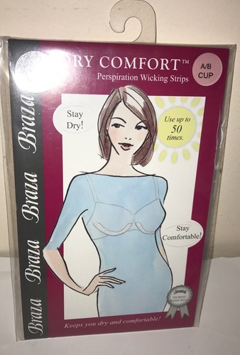 Braza Dry Comfort for Bras,Anti-Perspiration Wicking Strips A/B CUP, 2 ...