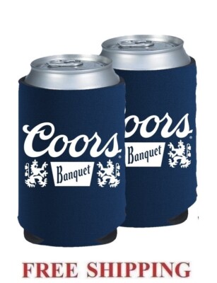 COORS BANQUET 12oz 2 BEER CAN COOLERS KOOZIE COOLIE PINT HUGGIE NEW | eBay