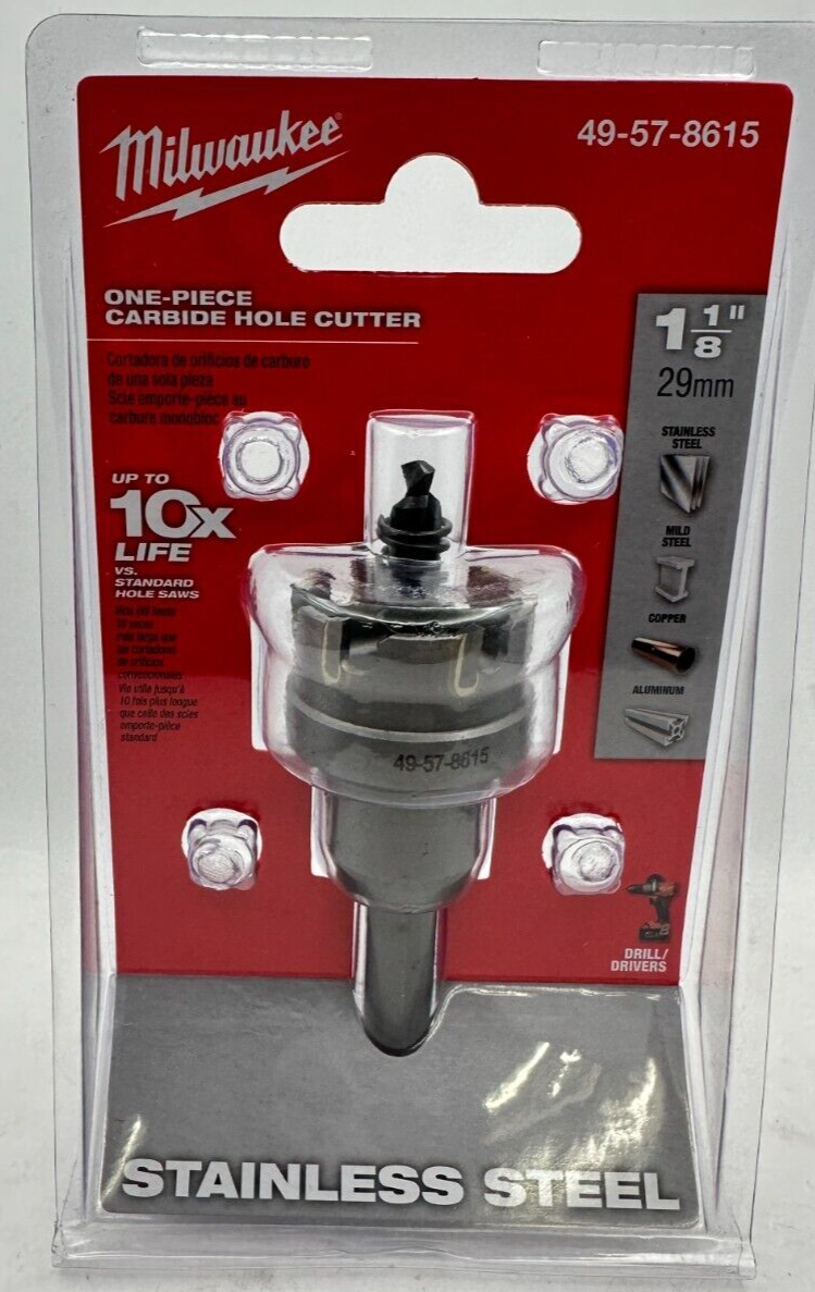 Milwaukee 49-57-8615 1-1/8 In. Carbide Hole Cutter For Stainless Steel ...