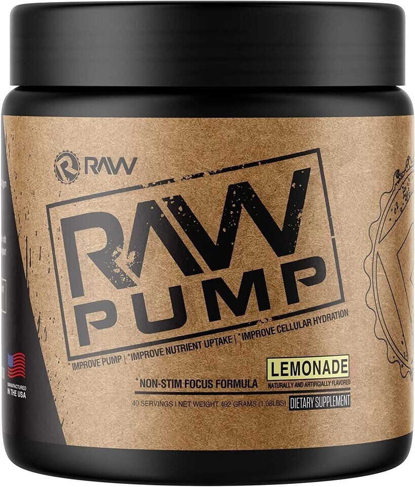 Raw PUMP Caffeine Free Nitric Oxide Pump Vascularity Powder Formula 30 ...