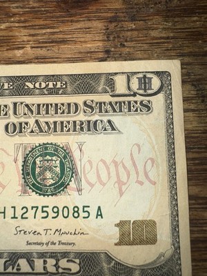 “SEE DESCRIPTION” ERROR/MISPRINT MAYBE? US Ten Dollar Bill 2017 | eBay