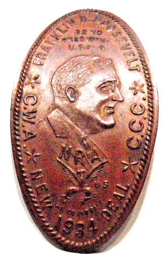Elongated 1934 PRESIDENT FRANKLIN ROOSEVELT FDR NRA 32ND PRESIDENT ...