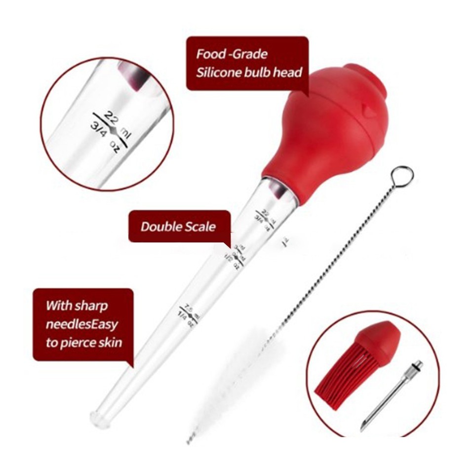 Convenient Small Turkey Baster with Rubber Tube Enhance the Juices of ...